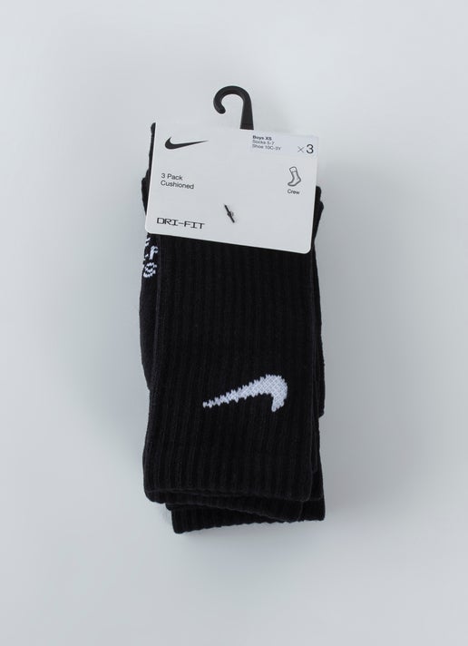 Nike Performance Basic Crew Socks 3pk In Black Red Rat