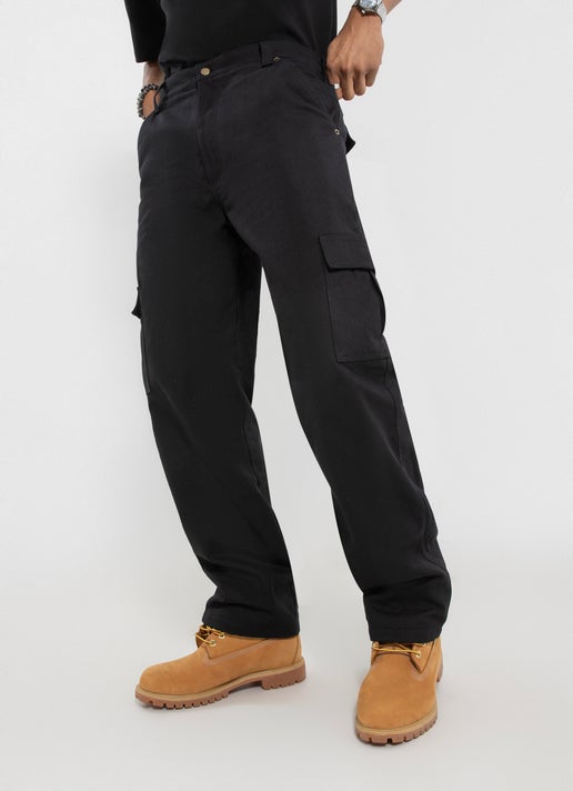 Outlaw Workwear Forge Cargo Pants - Fleece Lined in Black | Red Rat