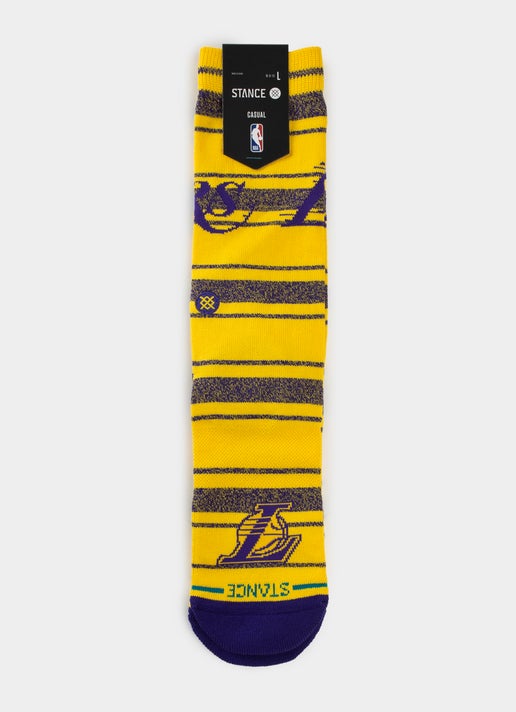 Stance Nba Los Angeles Lakers Homesick Crew Socks in Gold | Red Rat