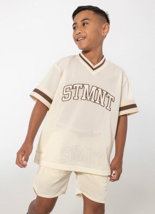 Stmnt Kids Archive 02 Gridiron Jersey in Beige | Red Rat