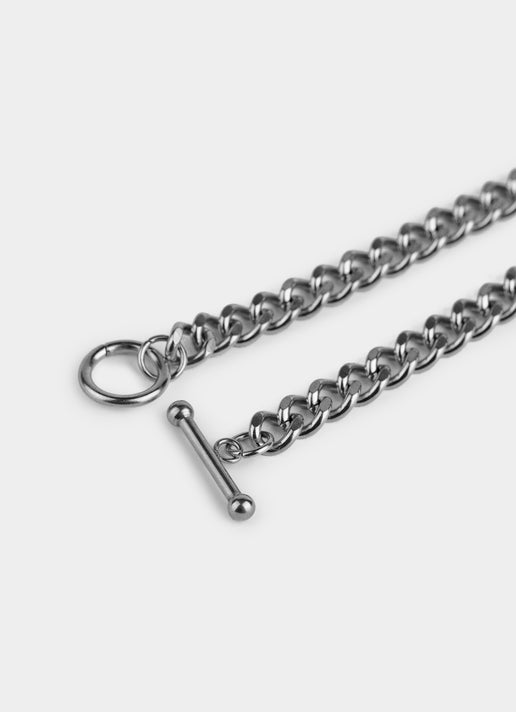 Vendetta Bar Clasp Cuban Chain - Stainless Steel in Silver | Red Rat