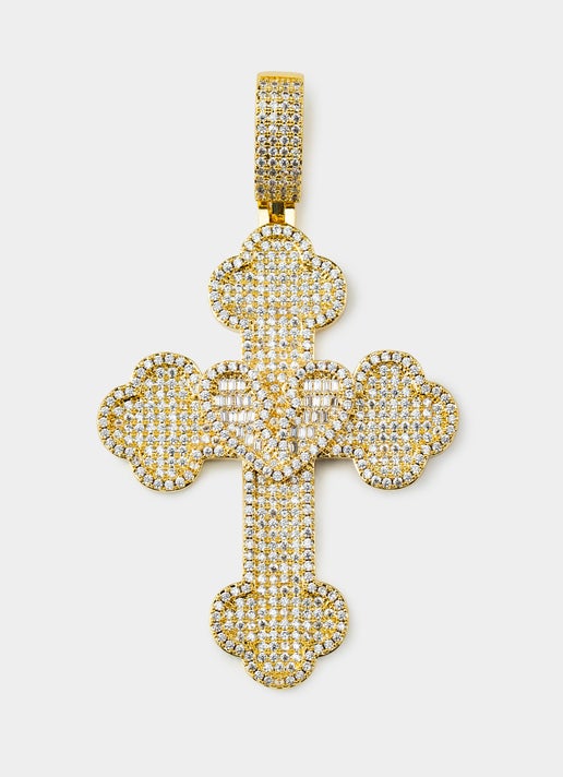 Vendetta Broken Hearts Icy Pendant - 18k Gold Plated in Gold | Red Rat