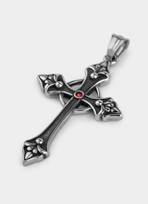 Vendetta Crimson Creed Pendant - Burnished Stainless Steel in Silver ...