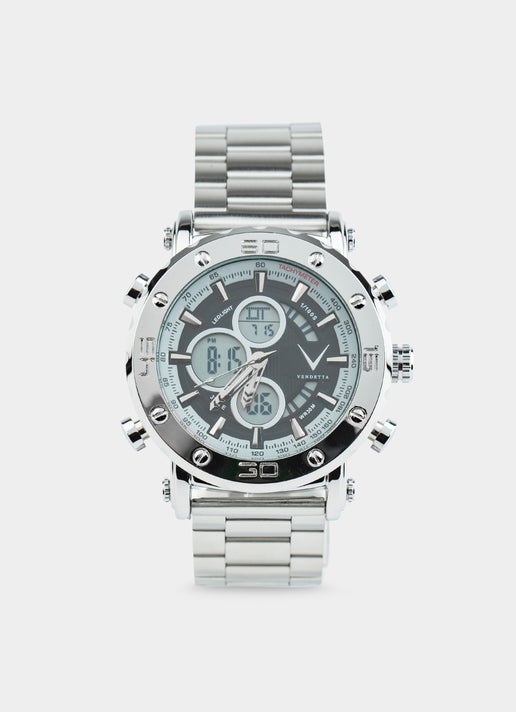 Vendetta Dominator Watch - Silver/black in Silver | Red Rat