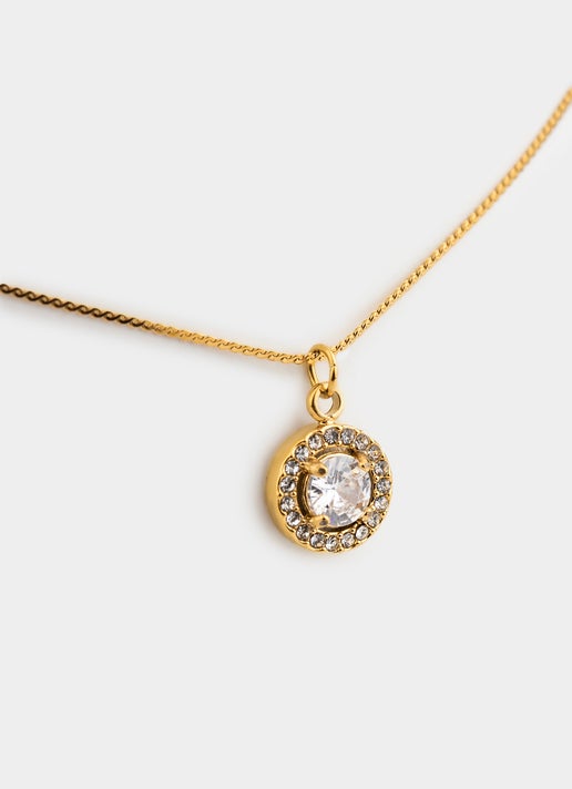 Vendetta Luna Halo Necklace - 18k Gold Plated in Gold | Red Rat