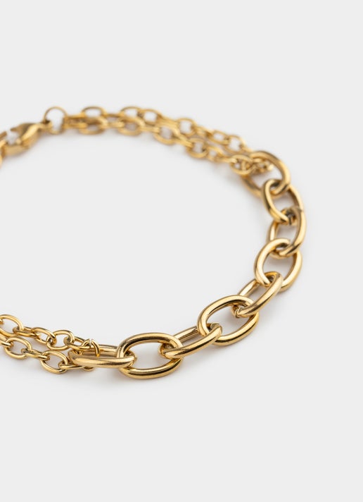 Vendetta Mixed Chain Bracelet - 18k Gold Plated in Gold | Red Rat
