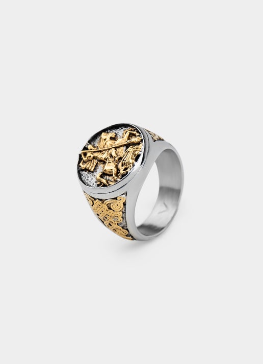 Vendetta Saint George Sovereign Ring - 18k Gold Plated in Gold | Red Rat